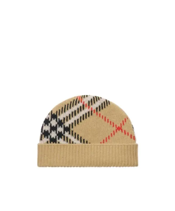 Burberry Checked Ribbed-knit Beanie