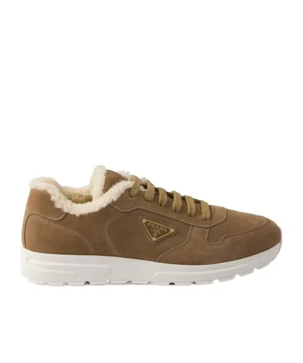 Prada Suede Sneakers With Embossed Texture