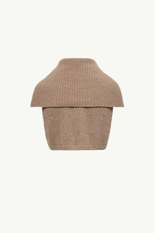 Moncler Wool Cashmere Zip-up Cape - Brown
