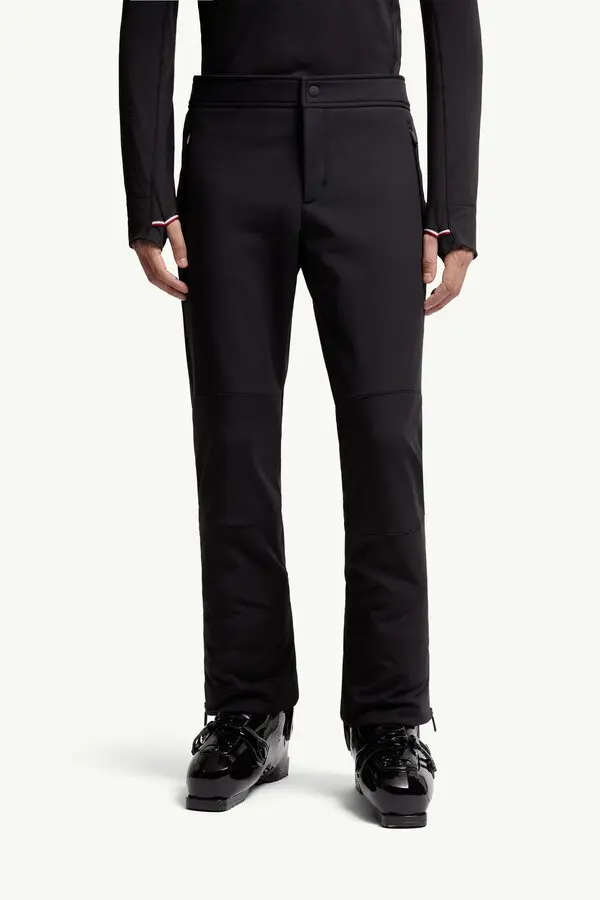 Moncler Poplin Ski Pants With Leather Logo Detail