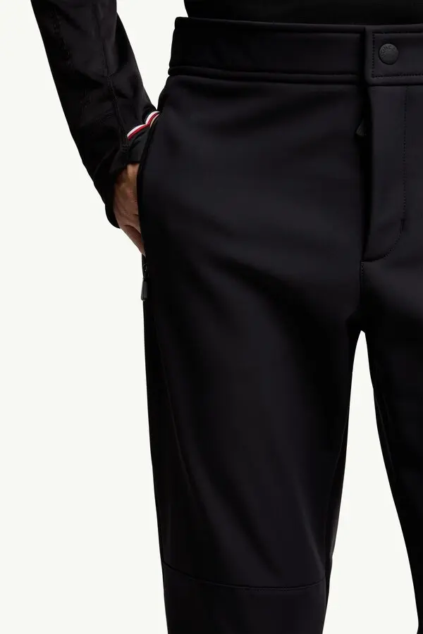 Moncler Poplin Ski Pants With Leather Logo Detail