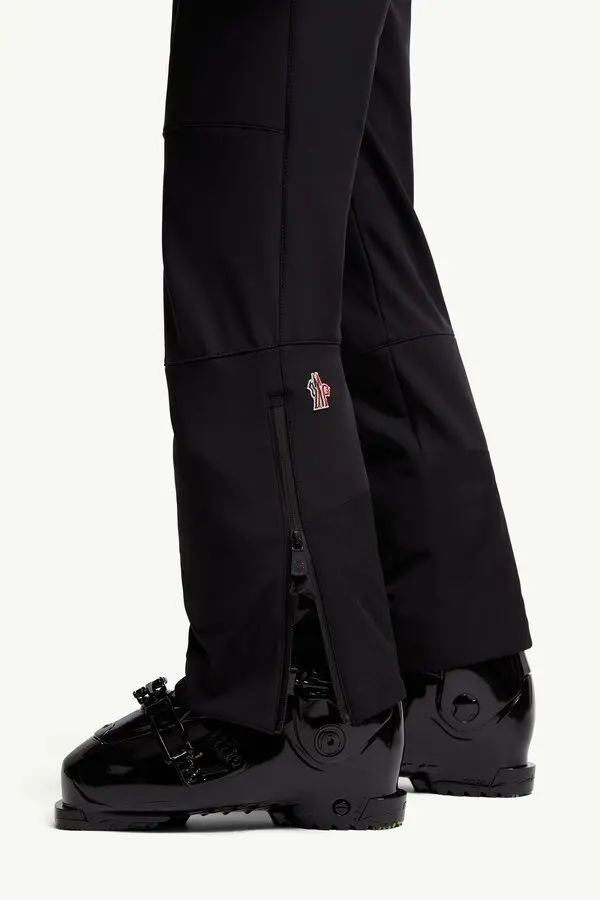 Moncler Poplin Ski Pants With Leather Logo Detail