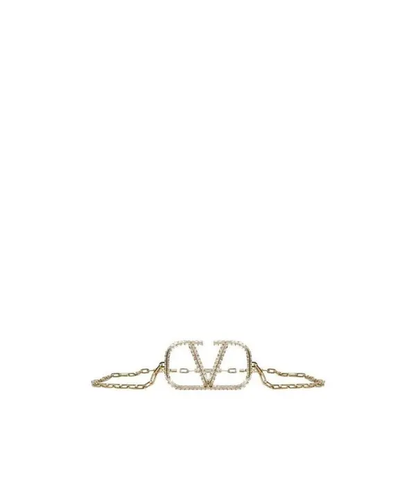 Valentino Garavani Vlogo Signature Embellished Belt - Nude