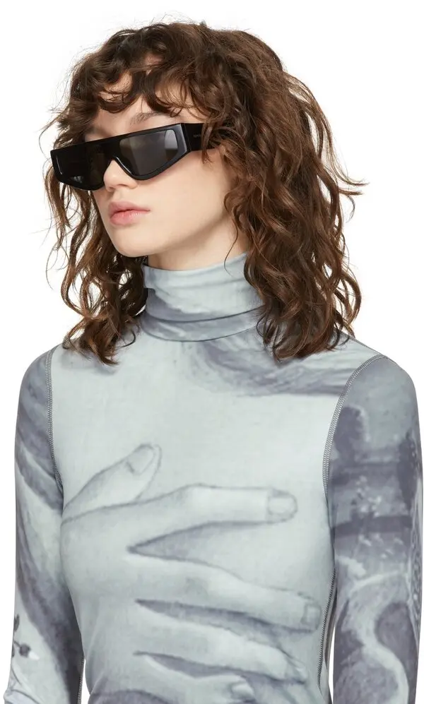 Magda Butrym Black Logo D-frame Sunglasses
