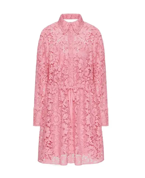 Valentino Garavani Lace Shirt Dress - Pink