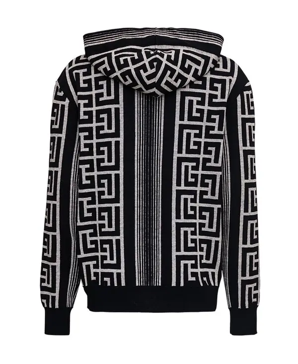 Balmain Maxi Monogram Drawstring Hoodie