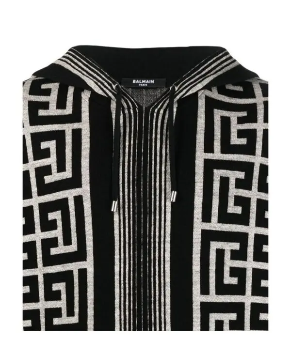 Balmain Maxi Monogram Drawstring Hoodie