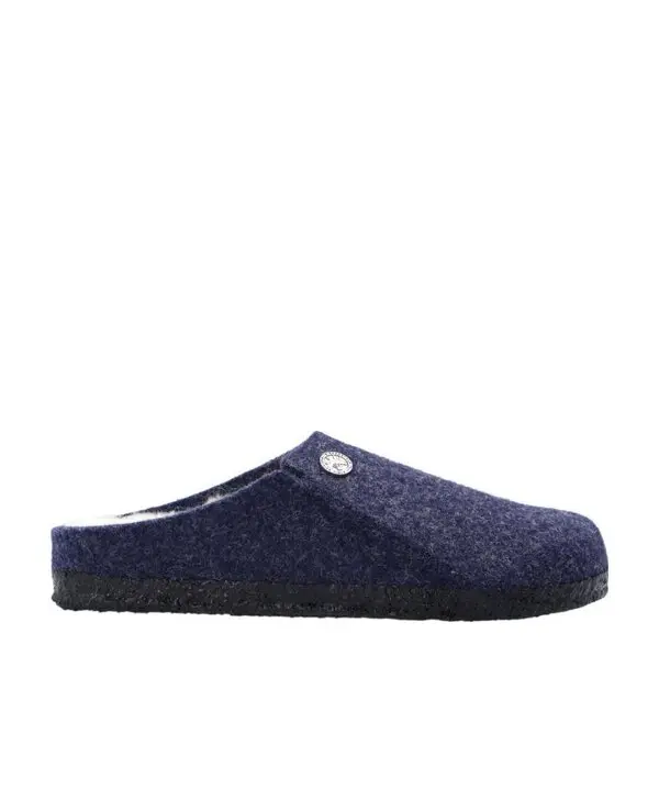 BIRKENSTOCK Logo-button Shearling Slippers - Black