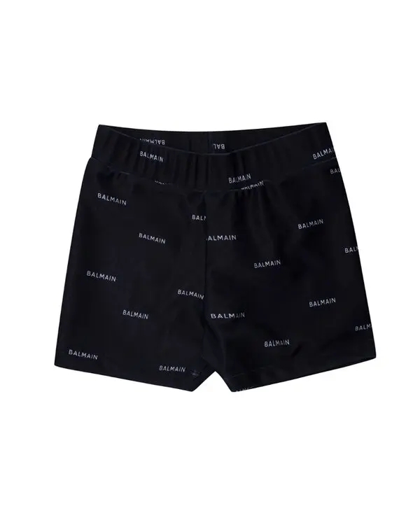 Balmain Logo Print Swimming Trunks
