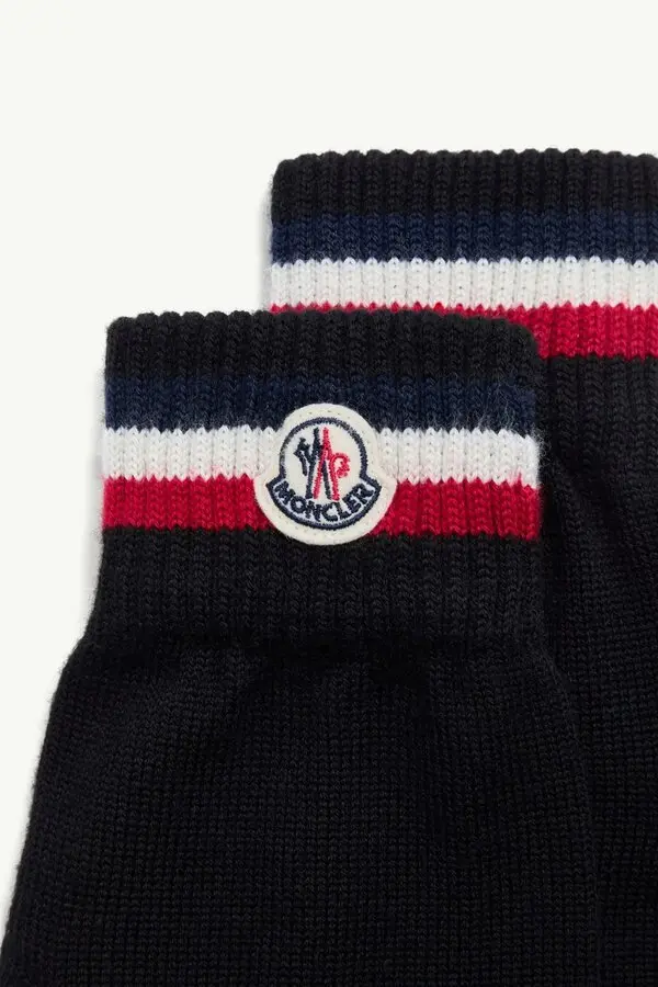 Moncler Tricolor Wool Gloves
