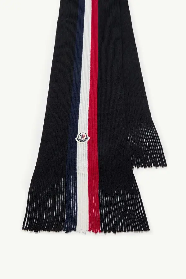 Moncler Tricolor Wool Scarf