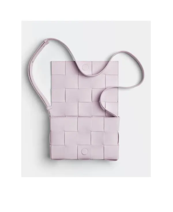 Bottega Veneta Cassette Woven Leather Shoulder Bag - Pink