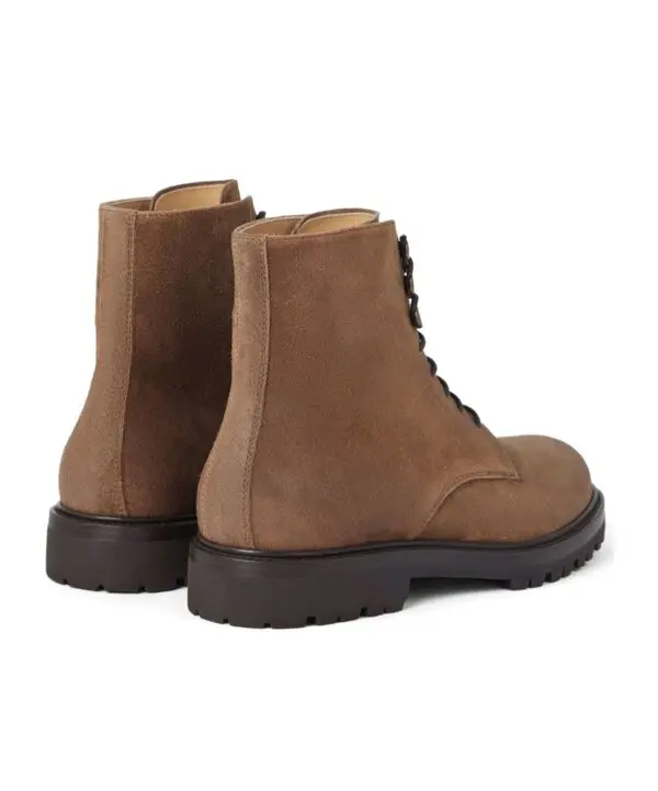 Brunello Cucinelli Lace-up Suede Ankle Boots - Brown