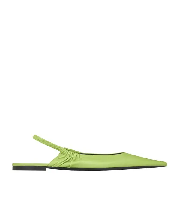 Saint Laurent Anne-marie Slingback Flats - Lime