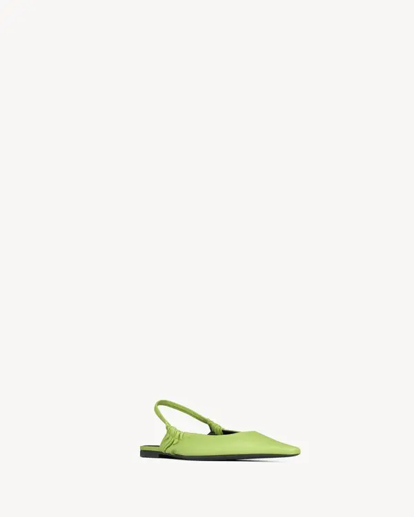 Saint Laurent Anne-marie Slingback Flats - Lime