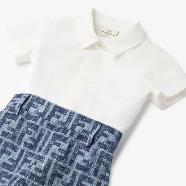 Fendi Baby Playsuit With Ff Logo Print