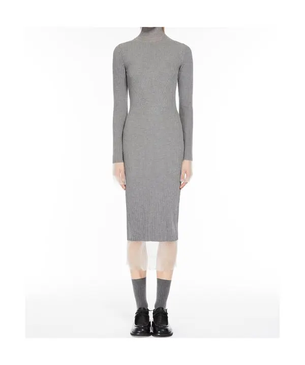 Sportmax Layered Ribbed Midi Dress