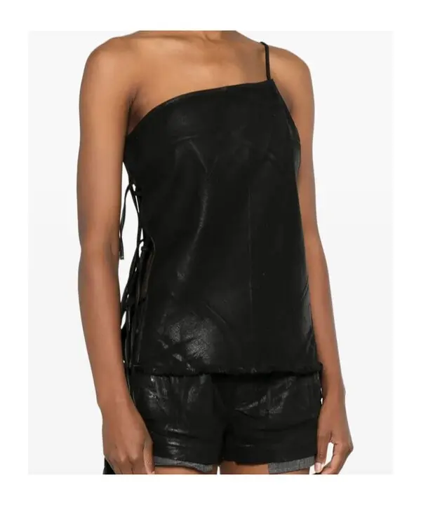Rick Owens Asymmetrical Sling Top With Polished Hem