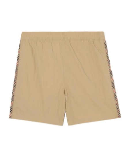 Burberry Check-stripe Swim Shorts
