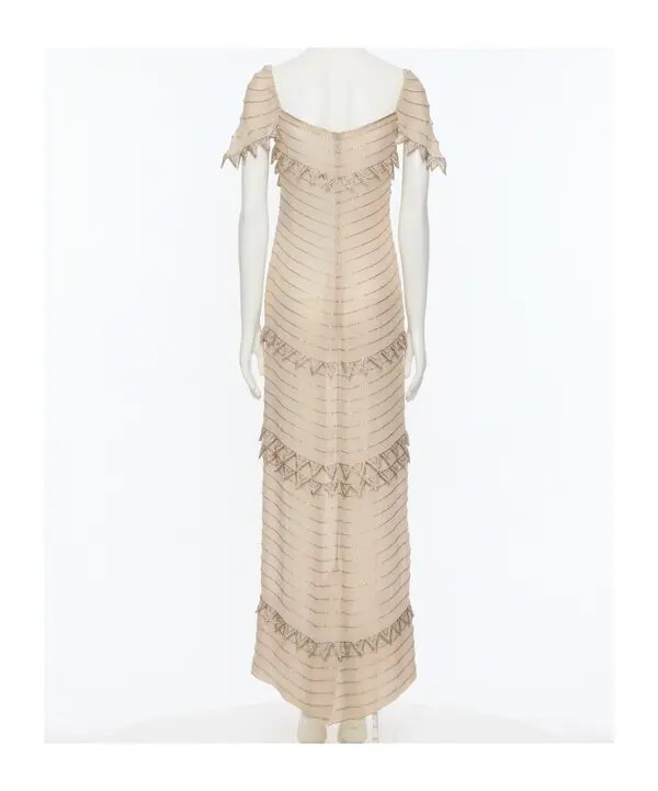 Valentino Garavani Striped Sequin Embellished Gown