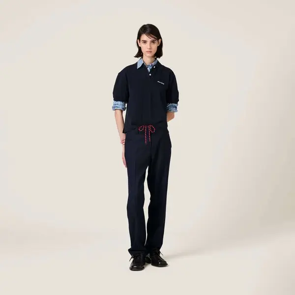 Miu Miu Batavia Pleated Trousers With Drawstring