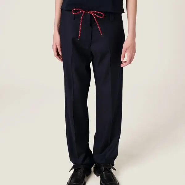 Miu Miu Batavia Pleated Trousers With Drawstring