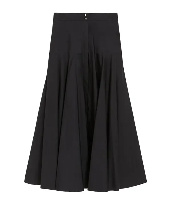 Max Mara Oxiria Pleated Cotton Poplin Skirt
