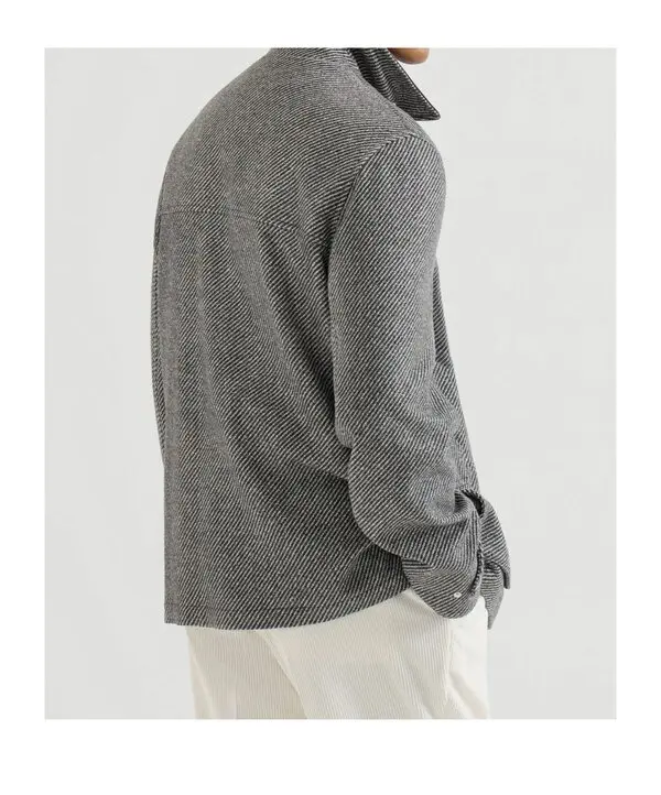 Brunello Cucinelli Cashmere And Silk Field Jacket With Nappa Leather Inserts