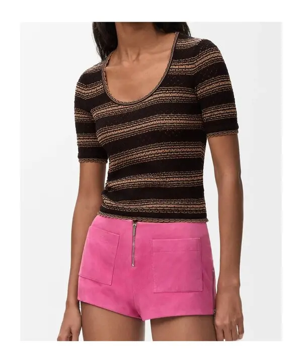 Loewe Striped Fine Knit Sweater With Scalloped Trim