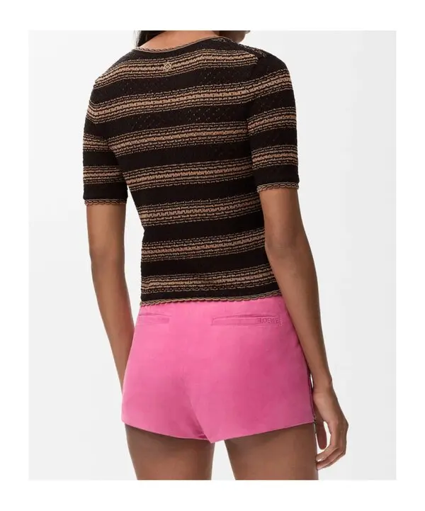 Loewe Striped Fine Knit Sweater With Scalloped Trim