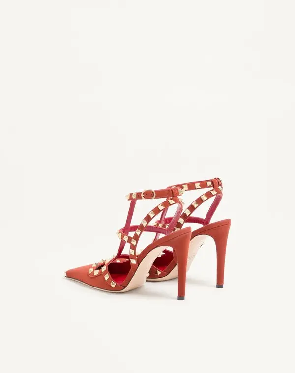 Valentino Garavani Rockstud Suede Pumps 100mm - Brown