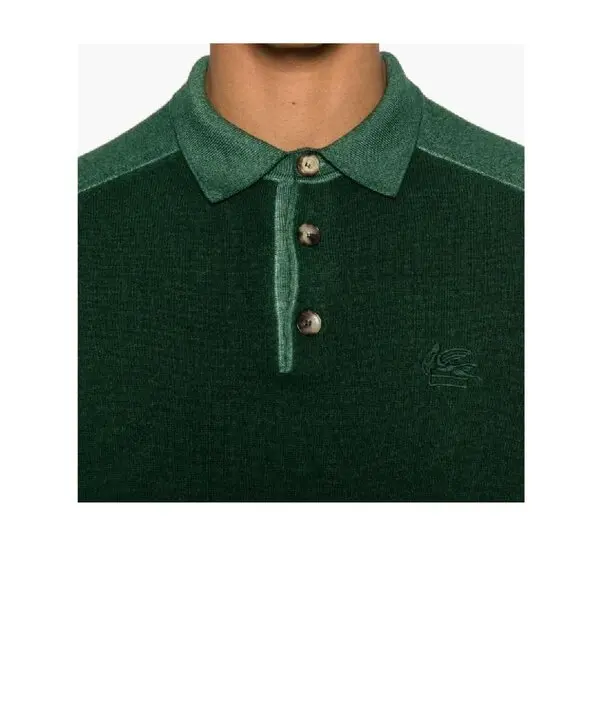 Etro Pegaso Motif Long Sleeve Polo