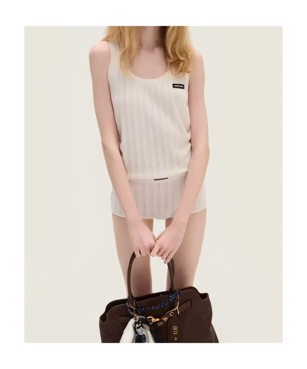 Miu Miu Open Knit Cashmere And Silk Tank Top