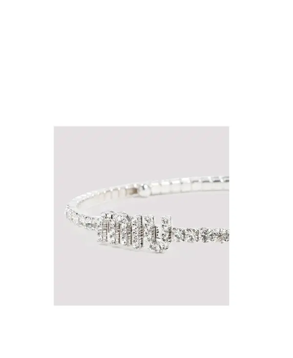 Miu Miu Crystal Logo Necklace