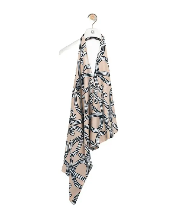 Loewe Asymmetrical Halter Neck Top With Anagram Buckles - Beige/black