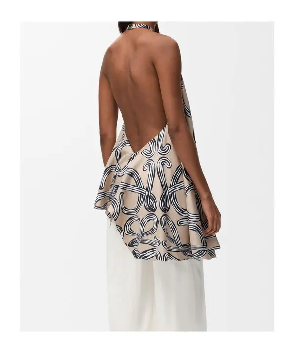 Loewe Asymmetrical Halter Neck Top With Anagram Buckles