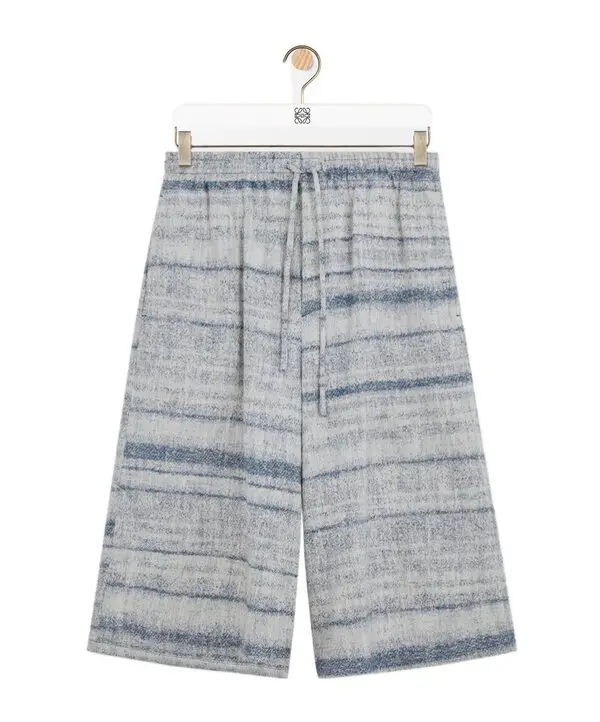 Loewe Drawstring Shorts In Textured Denim