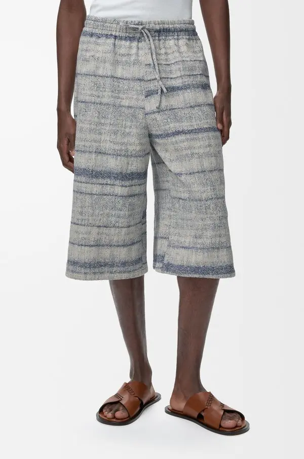 Loewe Drawstring Shorts In Textured Denim