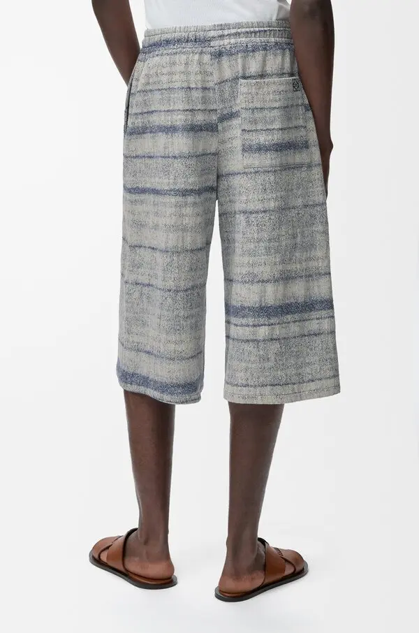 Loewe Drawstring Shorts In Textured Denim