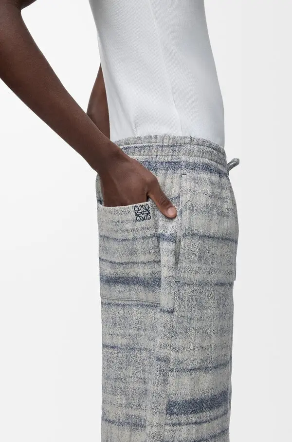Loewe Drawstring Shorts In Textured Denim