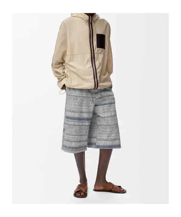 Loewe Drawstring Shorts In Textured Denim