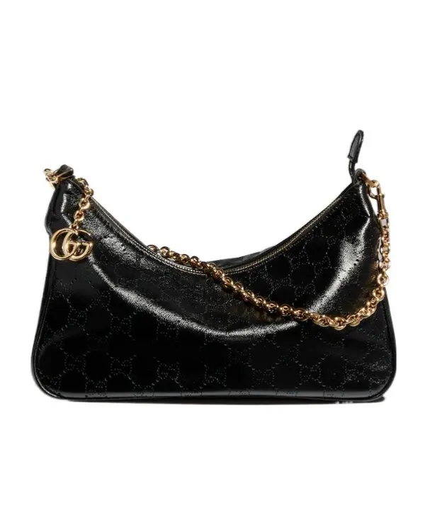 Gucci Lady Lunetta Chain Small Shoulder Bag - Black