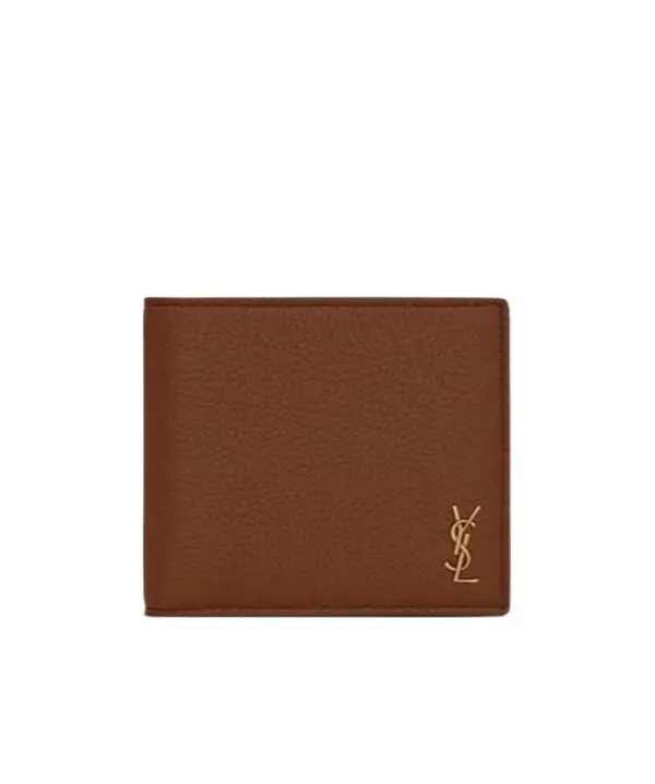 Saint Laurent Logo-detail Leather Wallet - Brown