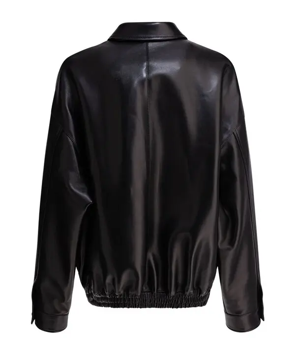 Miu Miu Plongé Leather Zip-up Jacket
