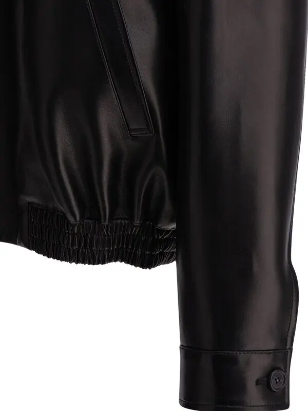 Miu Miu Plongé Leather Zip-up Jacket