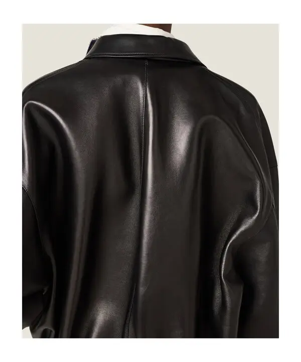 Miu Miu Plongé Leather Zip-up Jacket