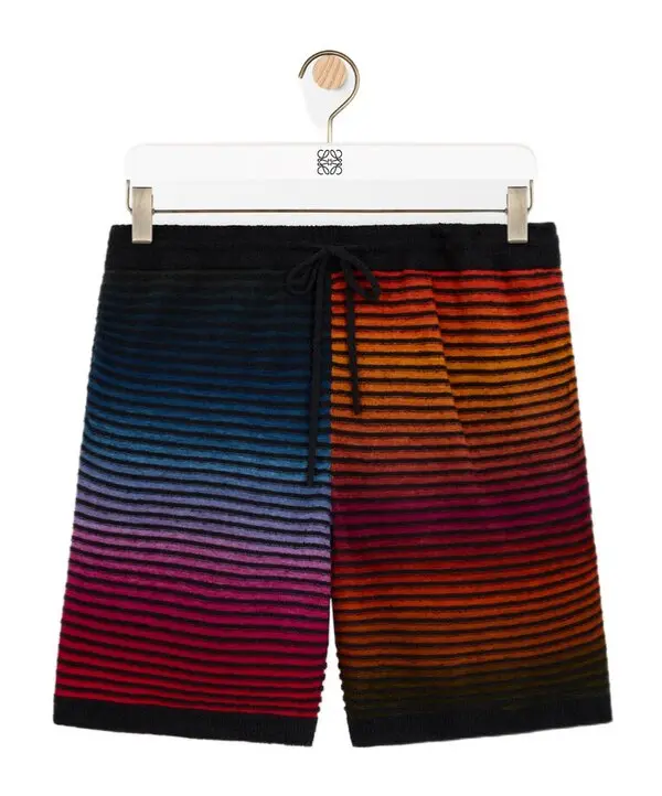 Loewe Drawstring Shorts With Ribbed Hem - Multicolor/black