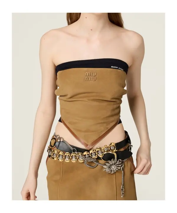 Miu Miu Suede Bandana Top