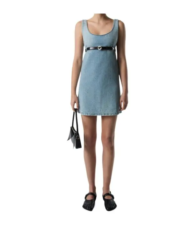 Coperni Belted Denim Mini Dress