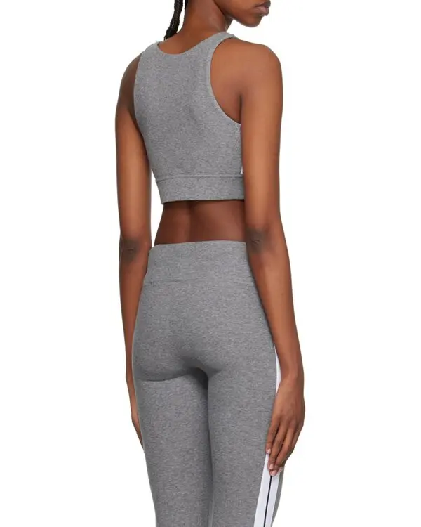 Palm Angels Logo Printed Ribbed Knit Sport Bra